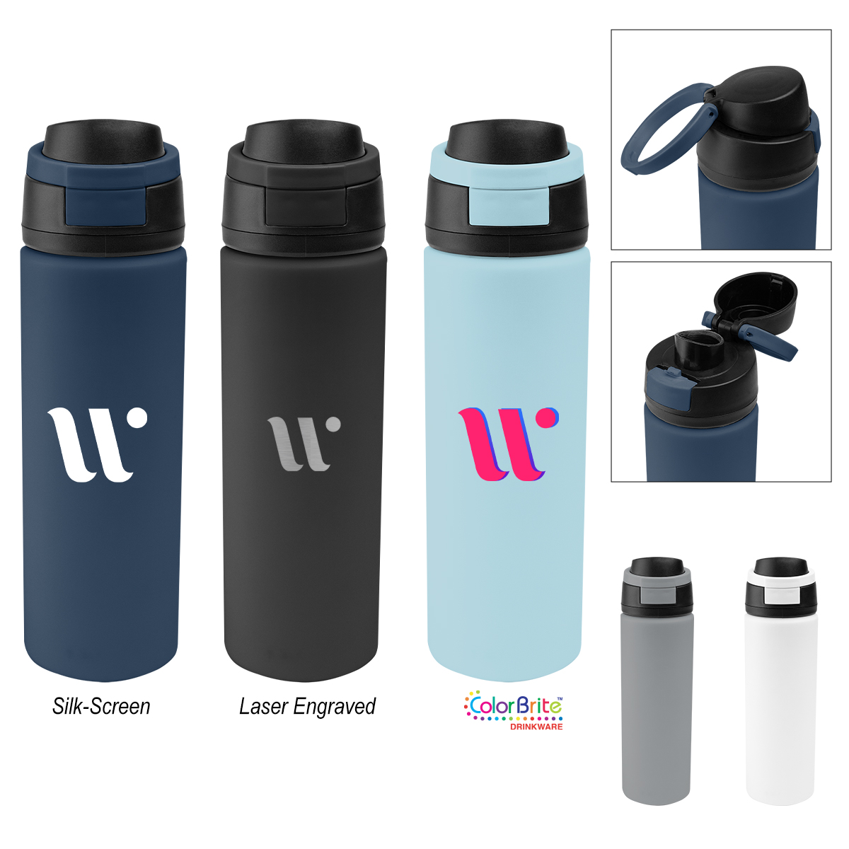 pop sip recycled stainless steel bottle - 32 oz