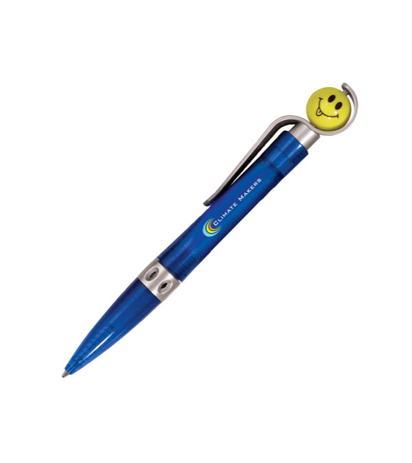 Spinner Smiley Pen- Full Color Imprint | Myron Promotional Products