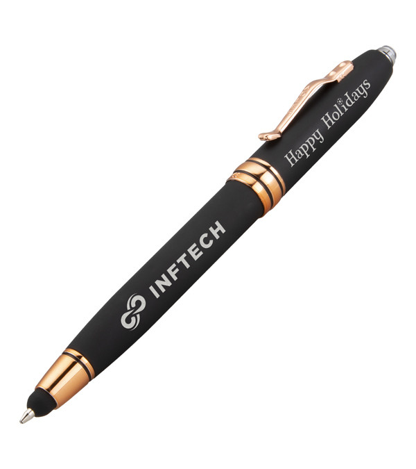 Royale Tech Soft Touch Triple Function Copper Pen with Happy Holidays ...