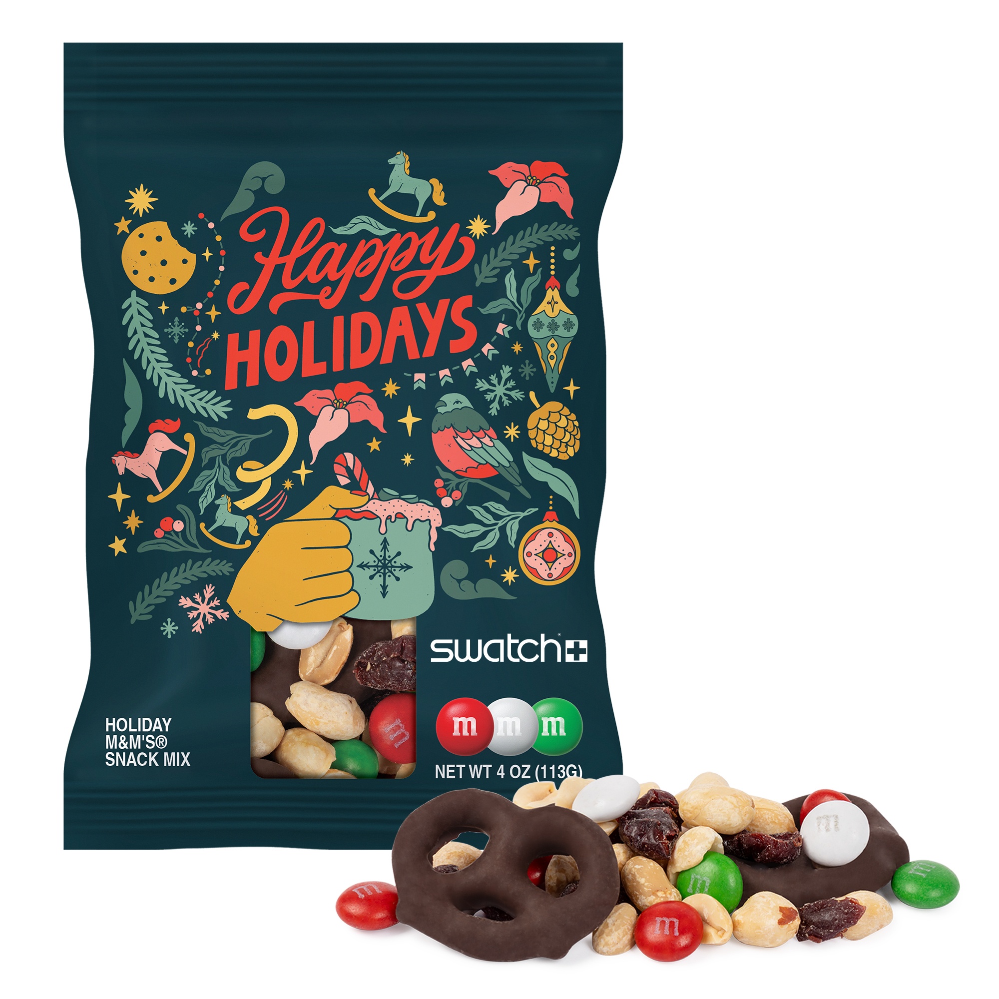 4oz. ECO- Digibag™, Holiday M&M Snack Mix | Myron Promotional Products