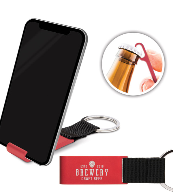 Phone Stand Bottle Opener Key Ring | Myron Promotional Products