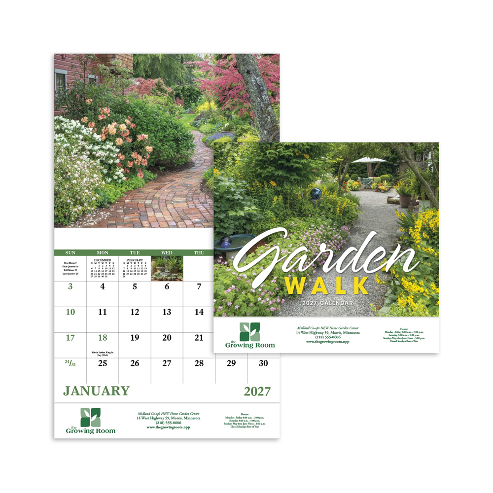 Garden Walk Wall Calendar | Myron Promotional Products