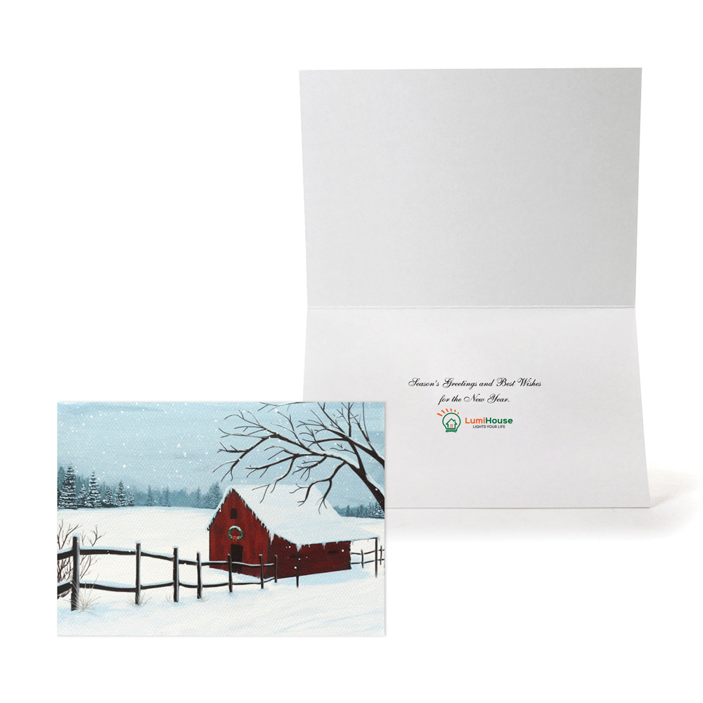 Premium Winter Barn Holiday Card | Myron Promotional Products