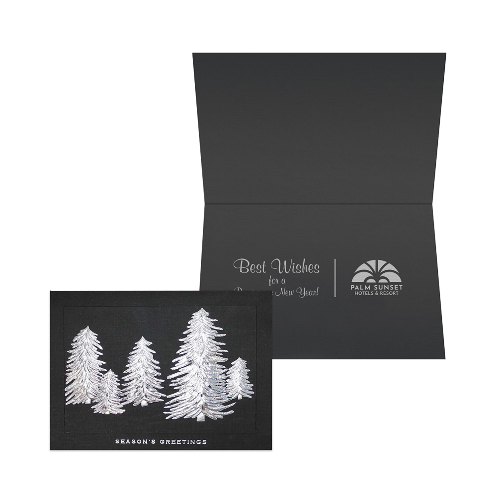 Premium Silver Trees Holiday Card | Myron Promotional Products